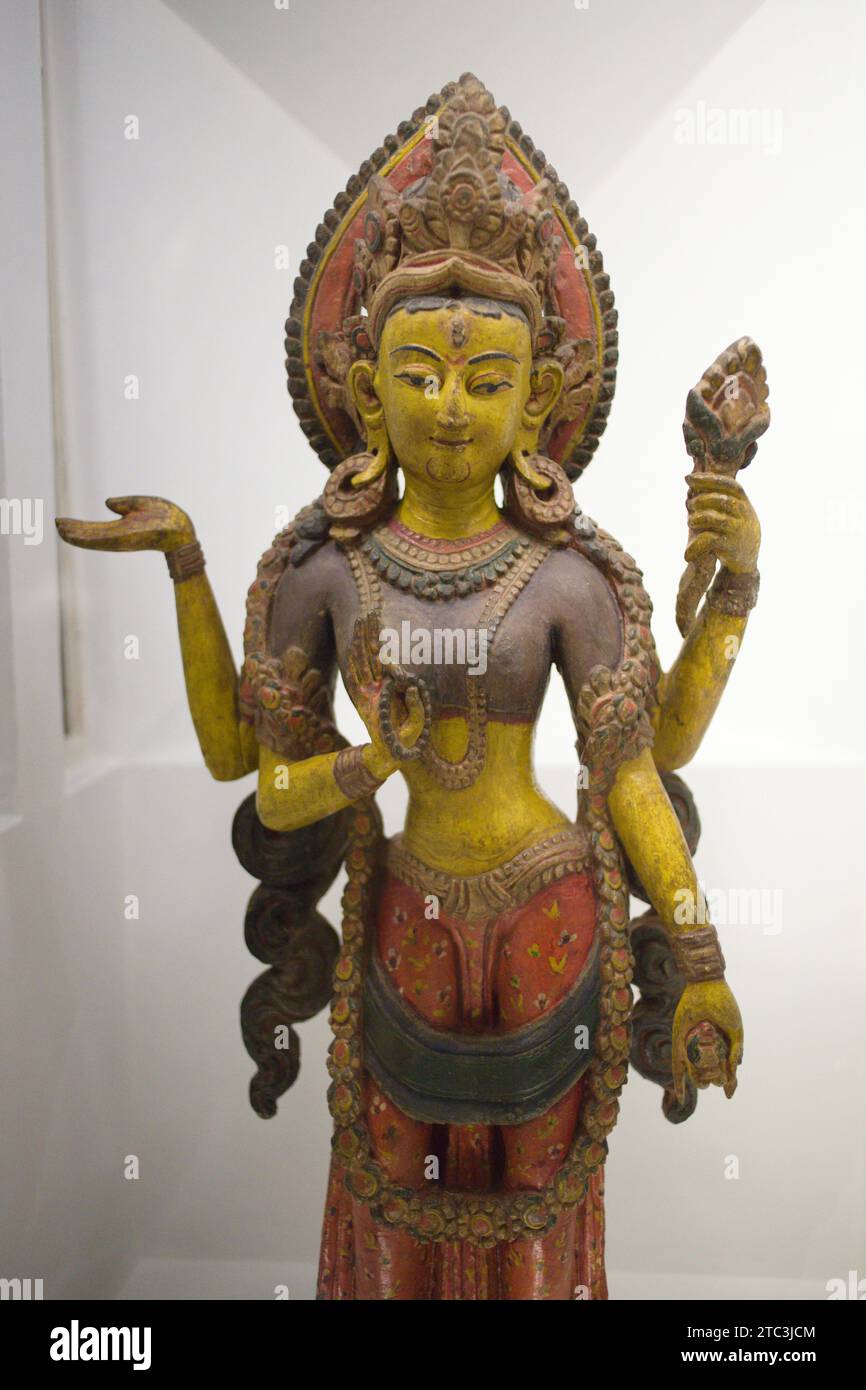 Nepal, Patan, Museum, the Goddess Bhrikuti, statue Stock Photo - Alamy