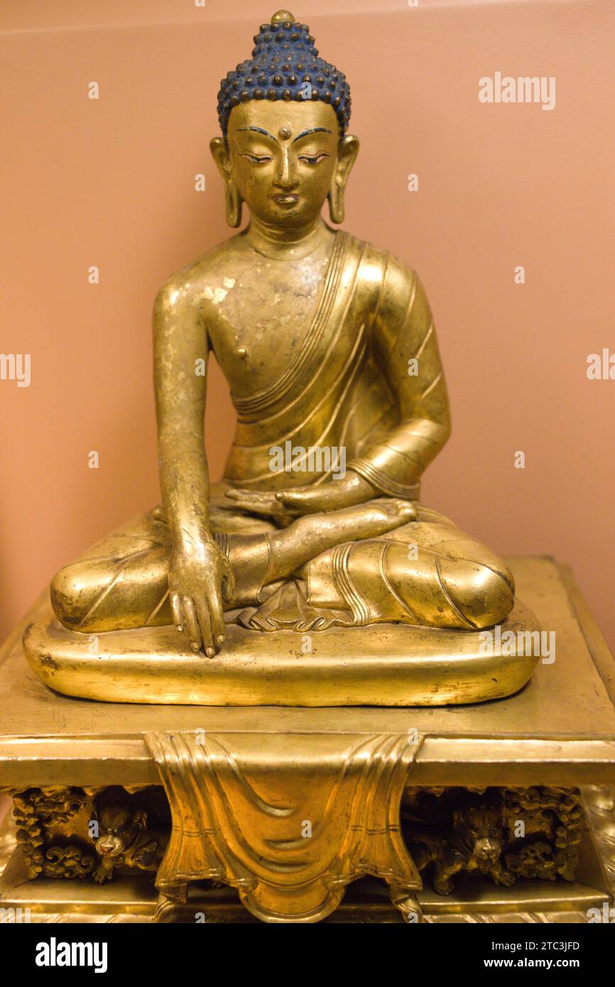 Nepal, Patan, Museum, Shakyamuni Buddha Defeats Mara, statue Stock ...