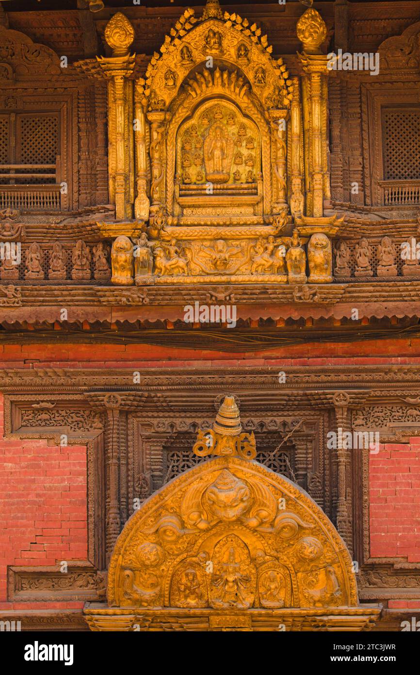 Nepal, Patan, Royal Palace, Museum, Golden Gate, Golden Window Stock ...