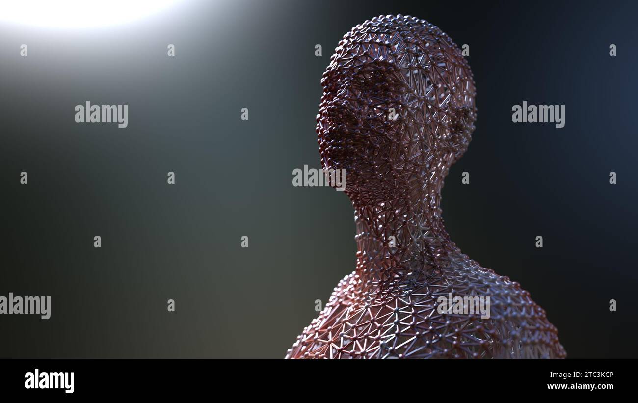3d render. Head and abstract background Stock Photo - Alamy