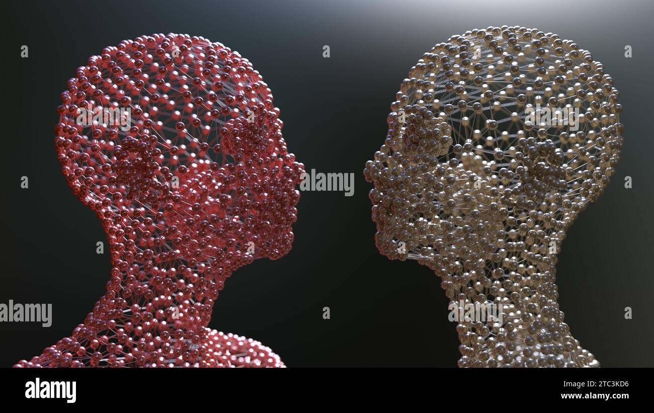 3d render. Head and abstract background Stock Photo - Alamy