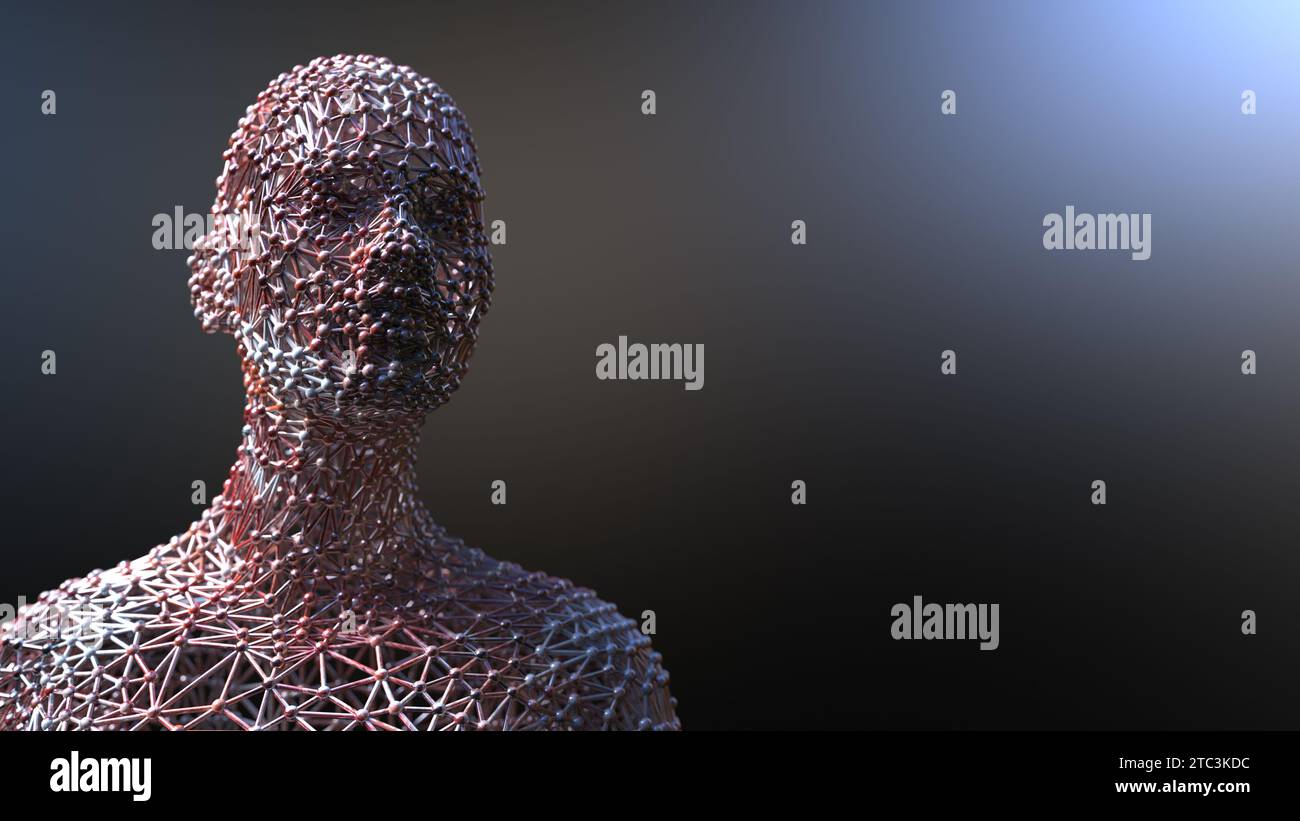 3d render. Head and abstract background Stock Photo - Alamy