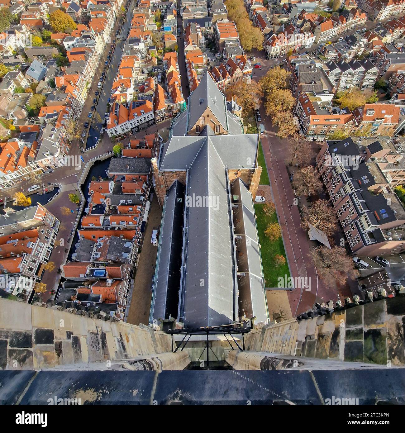 View from above of the New Church in Delft, Netherlands Stock Photo - Alamy