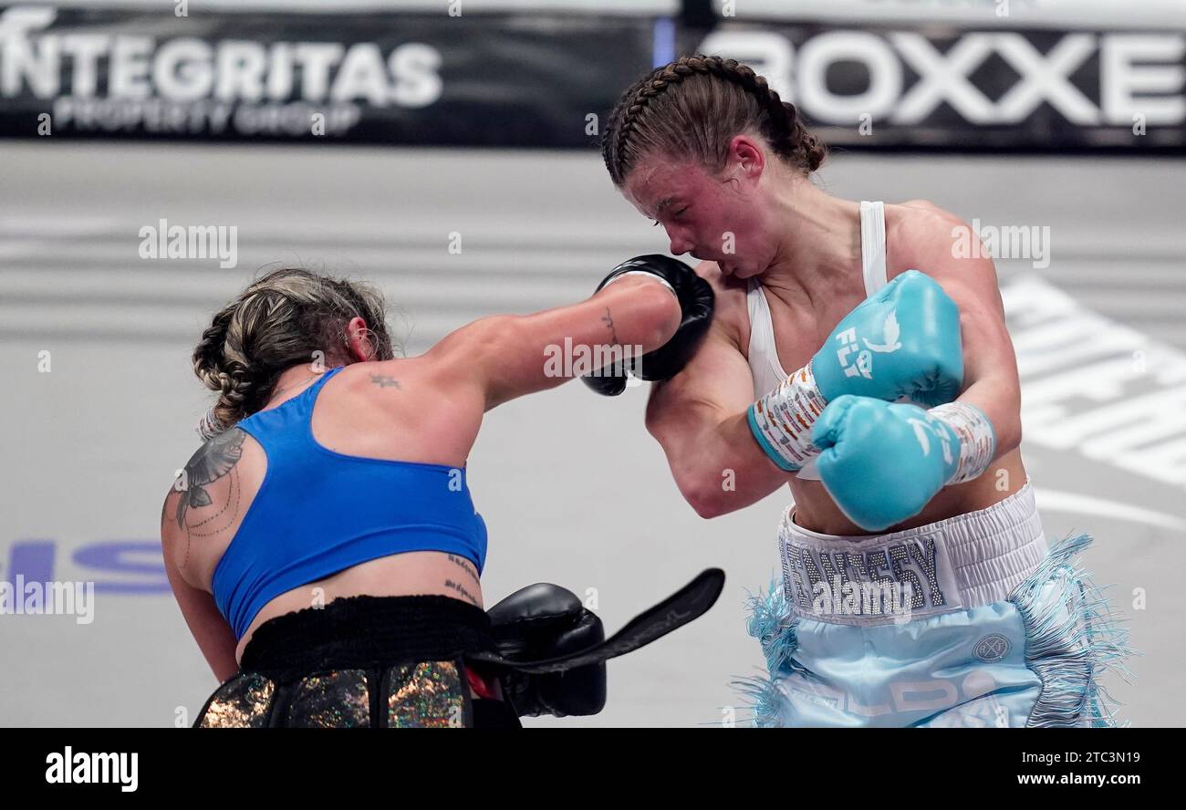 Francesca Hennessy (right) in action against Lucrecia Arrieta in their ...
