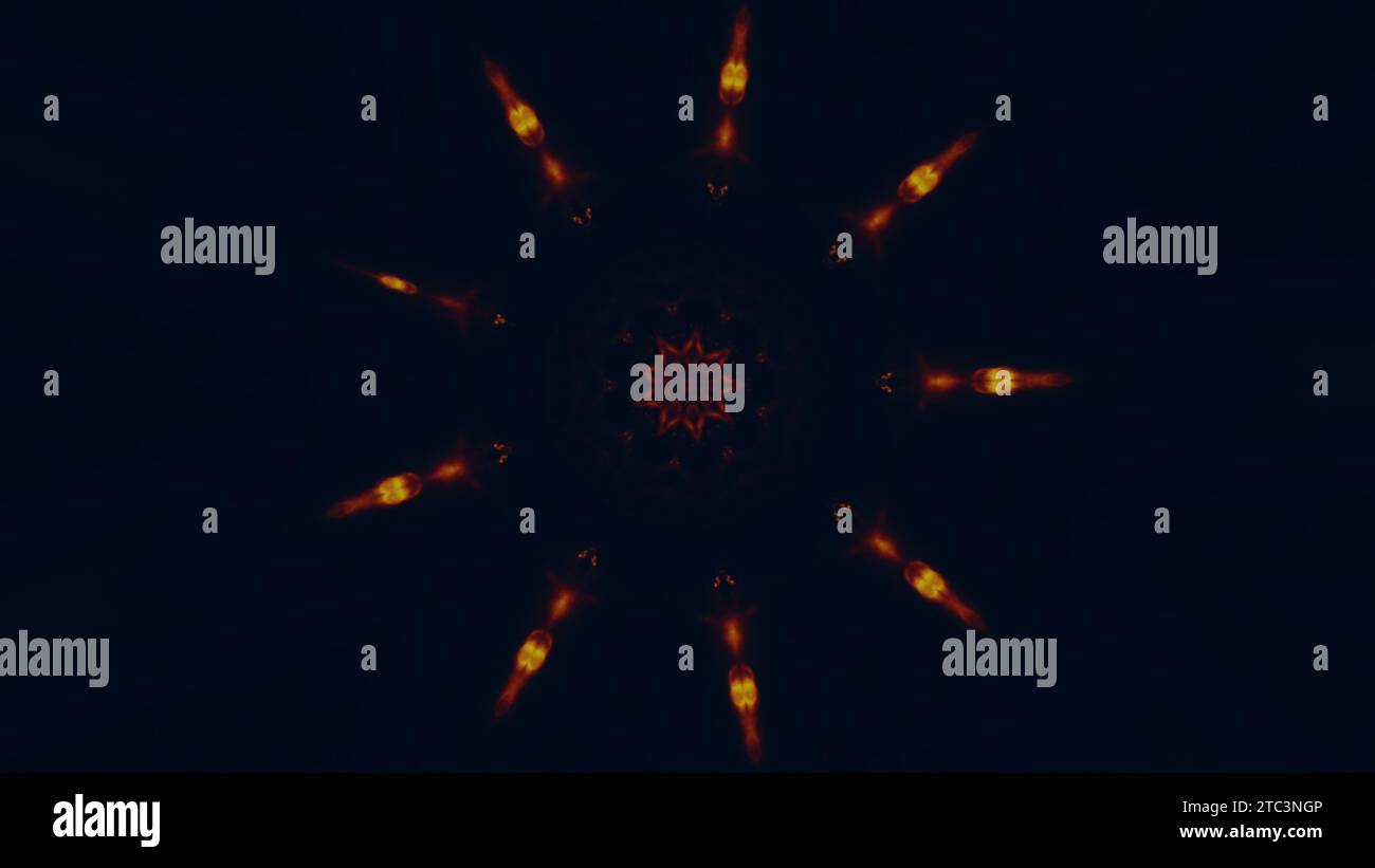 Sparks circle mandala design orange flame rays Stock Photo - Alamy