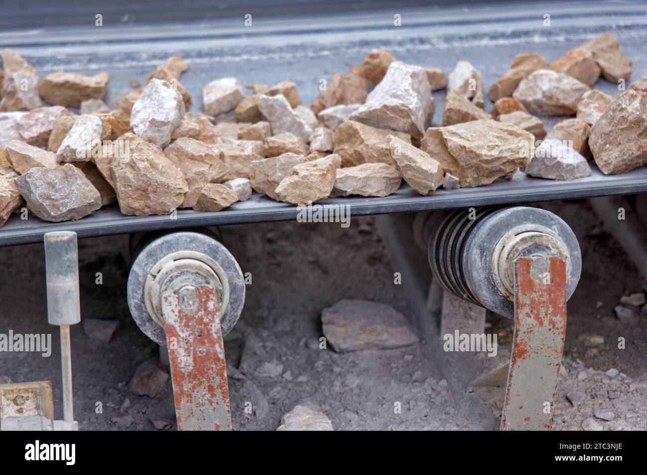 Conveyor Belt Transporting Limestone Stock Photo - Alamy