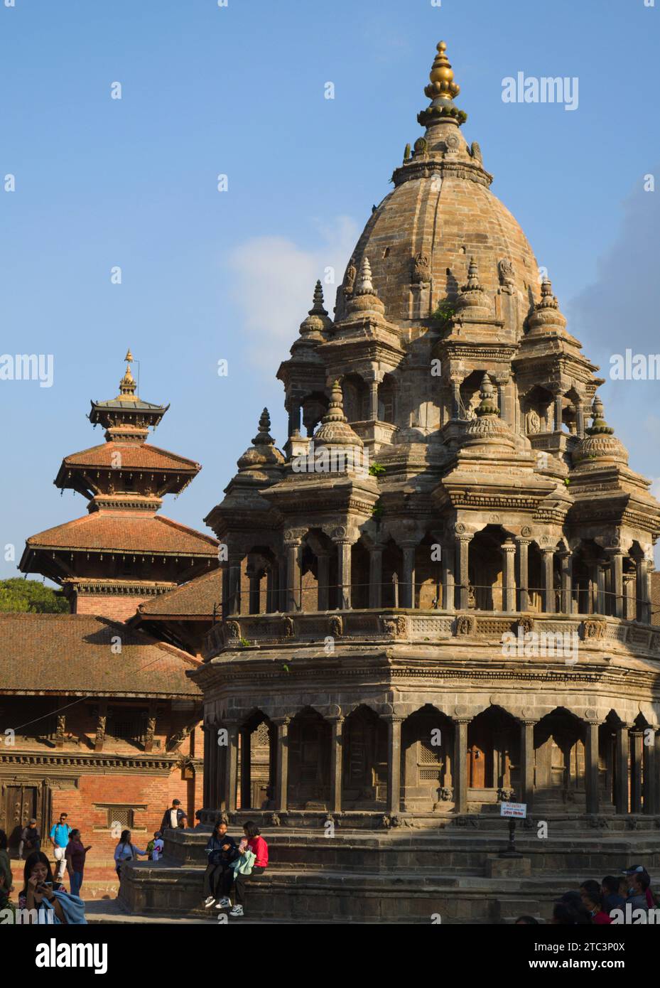 Nepal, Patan, Durbar Square, Krishna Temple, Octagonal Chyasing Deval ...