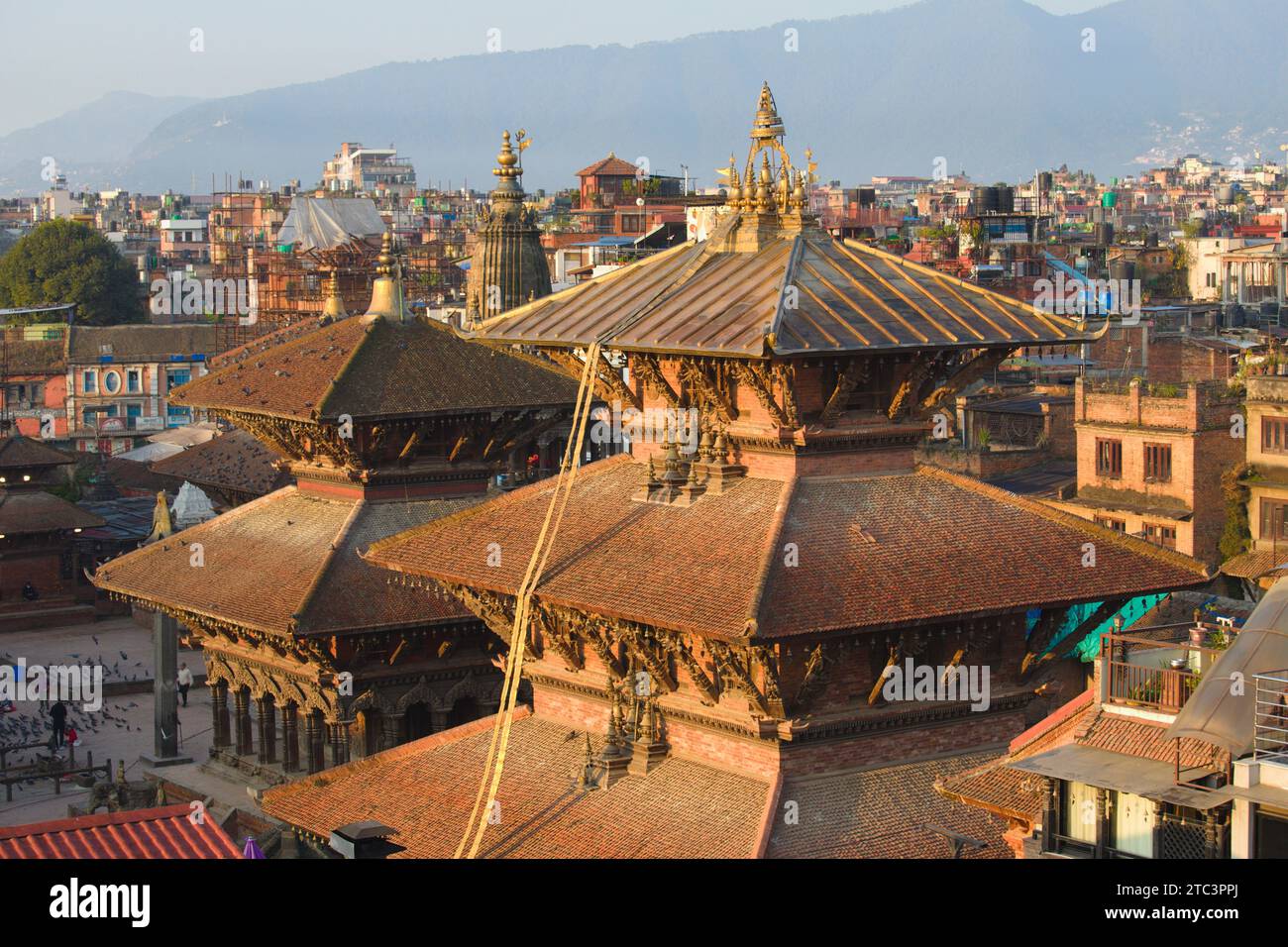 Nepal, Patan, Durbar Square, skyline, panorama, general view Stock ...
