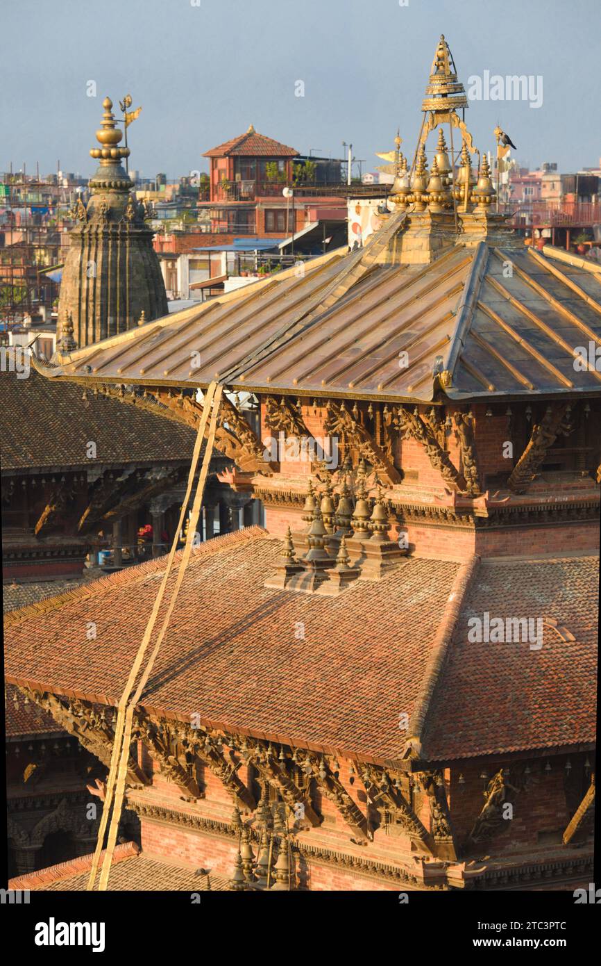 Nepal, Patan, Durbar Square, skyline, Bhimsen Temple Stock Photo - Alamy