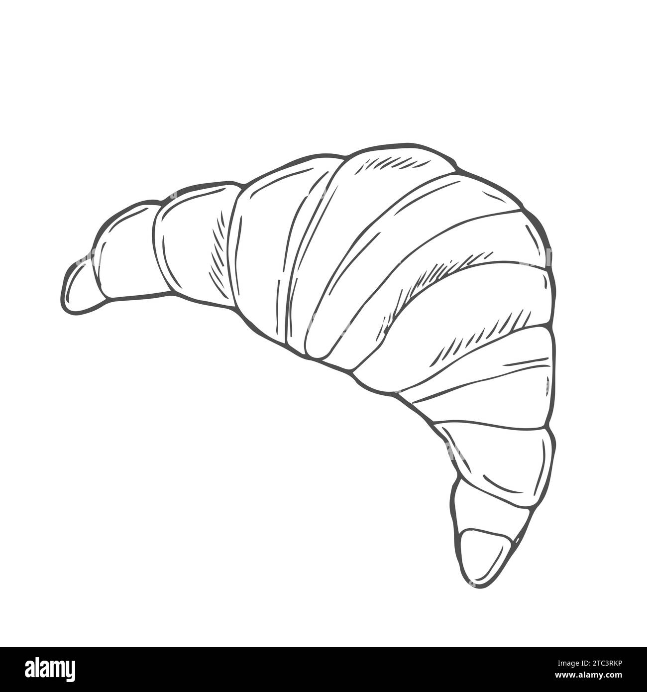 Croissant Doodle, a hand drawn vector doodle illustration Stock Vector ...