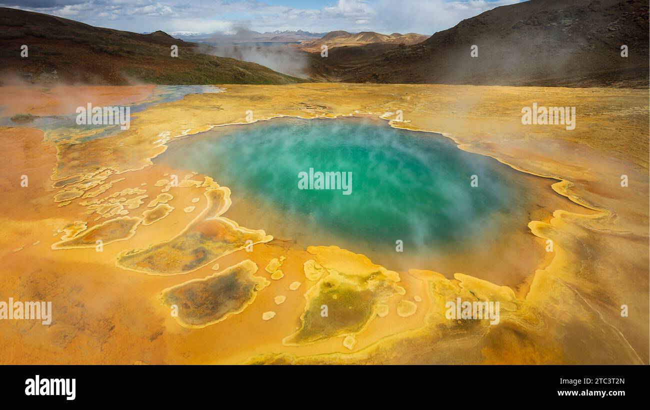 A high-resolution image of a geothermal area featuring bubbling hot ...
