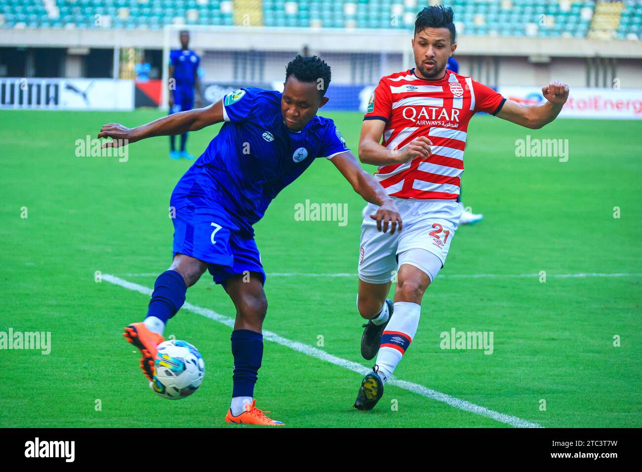 UYO, NIGERIA - DECEMBER 10; Suleiman Abba of Rivers and Adem Taous of ...