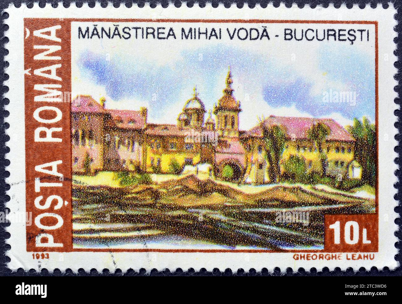 Cancelled postage stamp printed by Romania, that shows Cloister Mihai ...