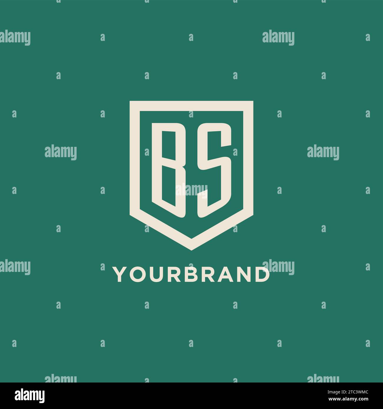 BS initial logo monogram shield geometric shape design vector graphic ...