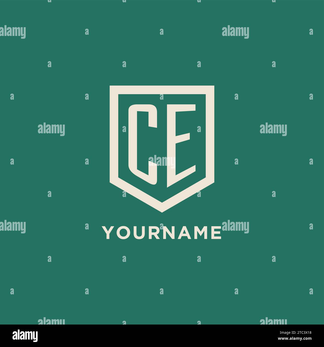 CE initial logo monogram shield geometric shape design vector graphic ...