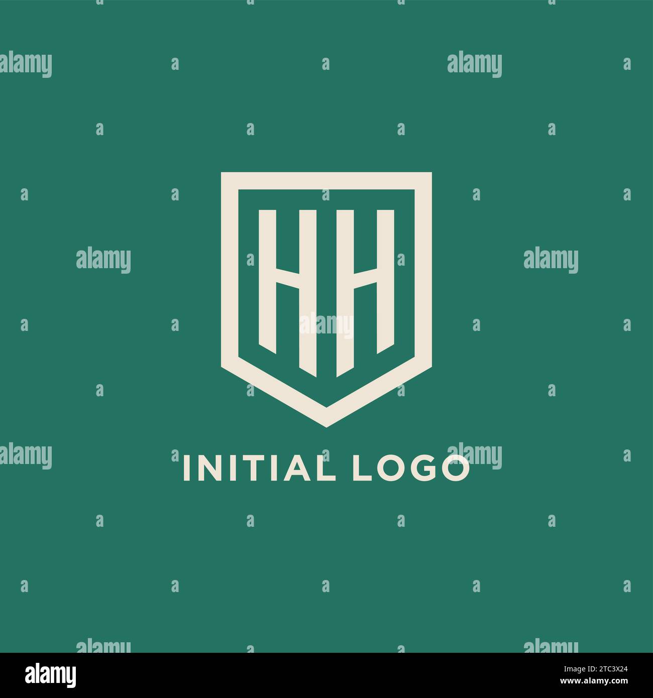 HH initial logo monogram shield geometric shape design vector graphic ...