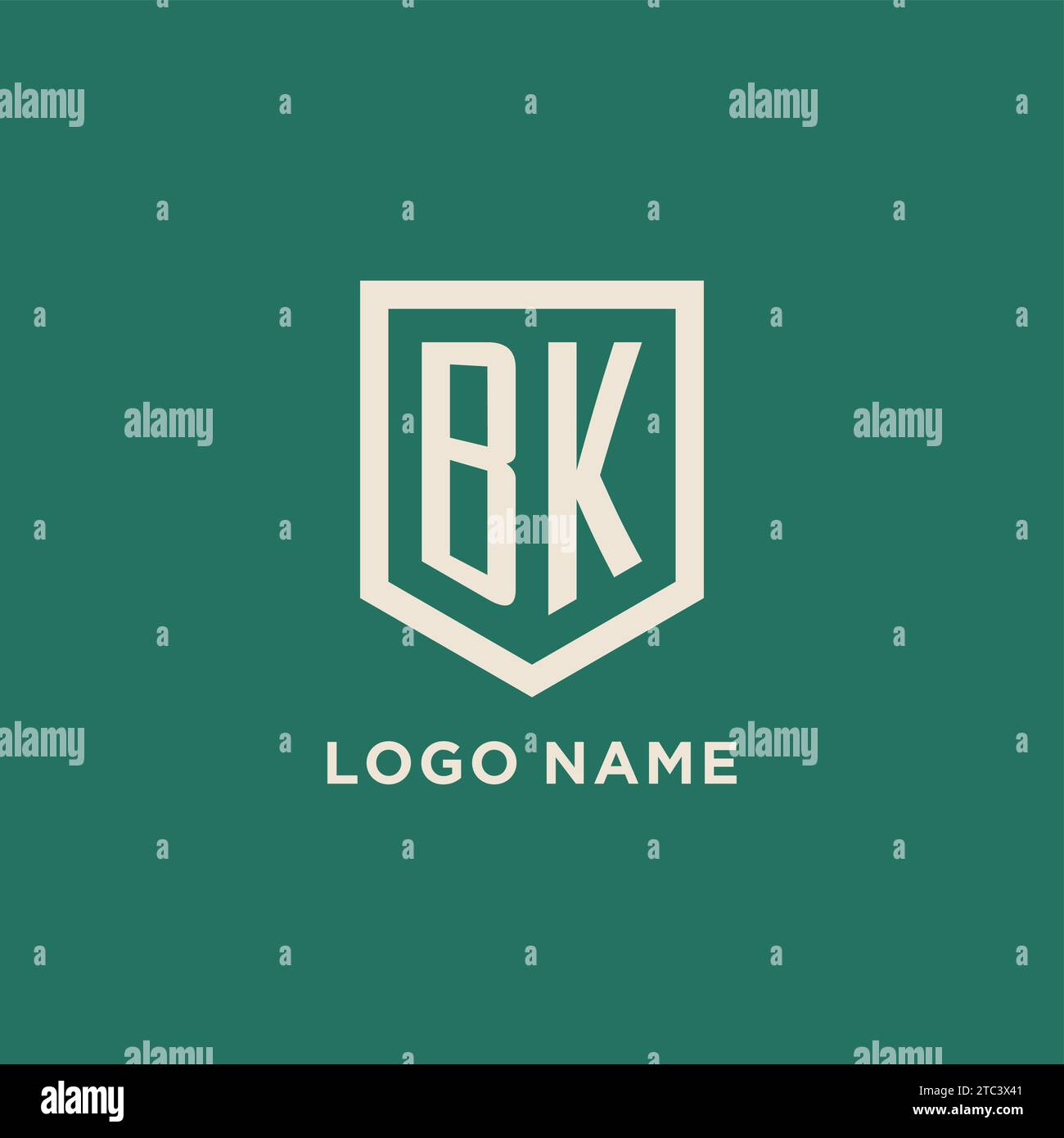 BK initial logo monogram shield geometric shape design vector graphic Stock Vector Image & Art ...