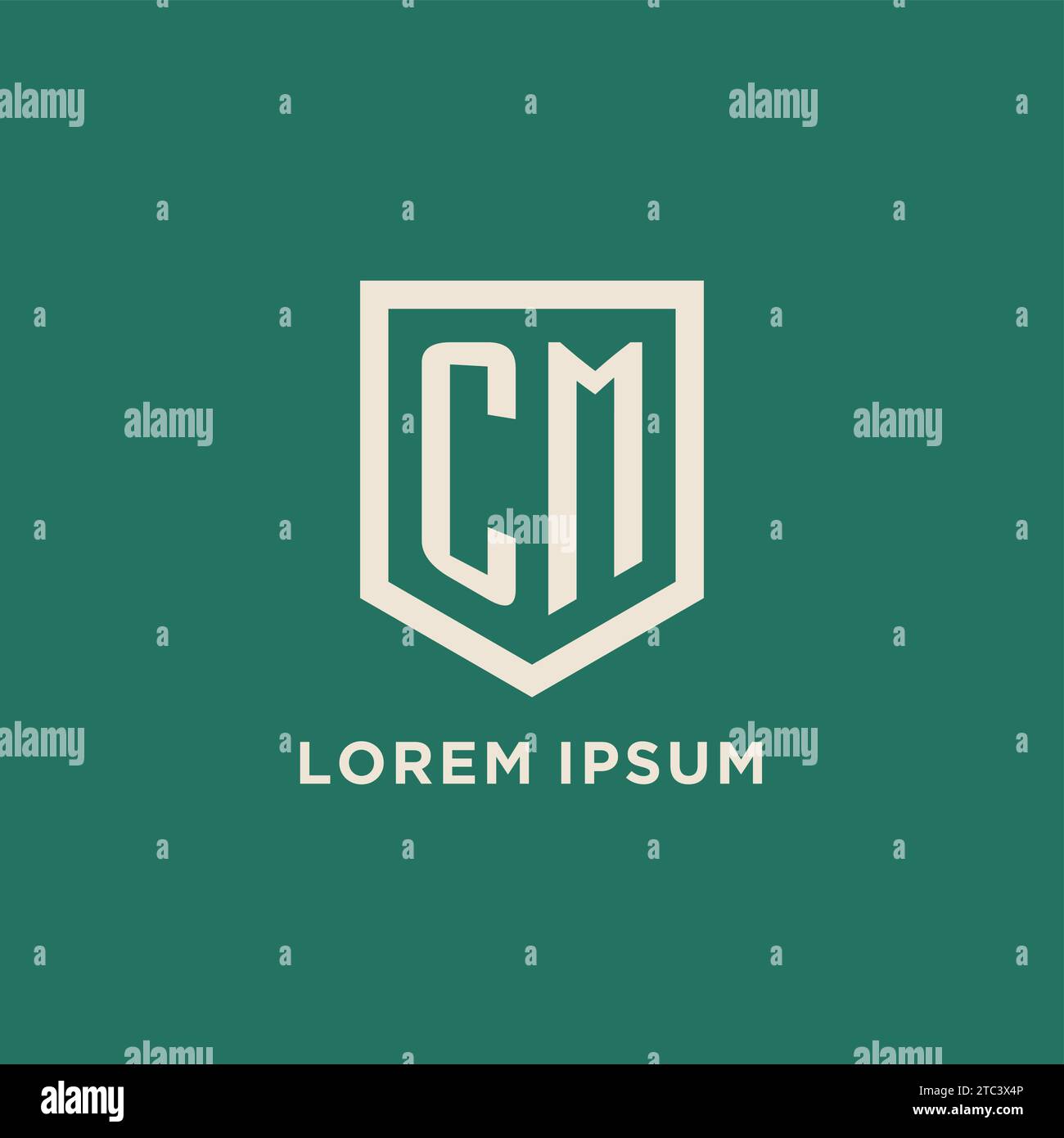 CM initial logo monogram shield geometric shape design vector graphic ...