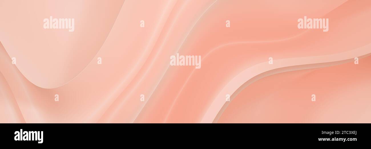 Dynamic gentle waves. Curve shape. Abstract peach background. 3D ...