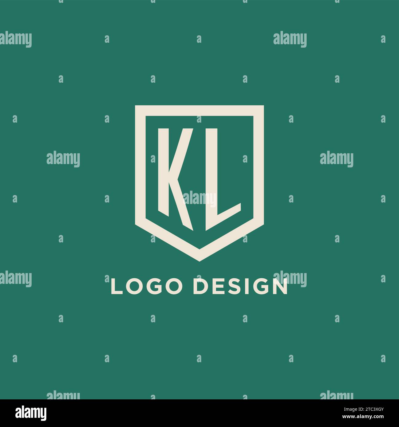 KL initial logo monogram shield geometric shape design vector graphic ...