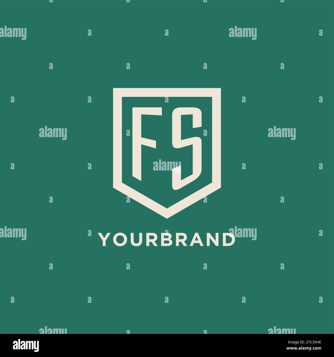 FS initial logo monogram shield geometric shape design vector graphic ...