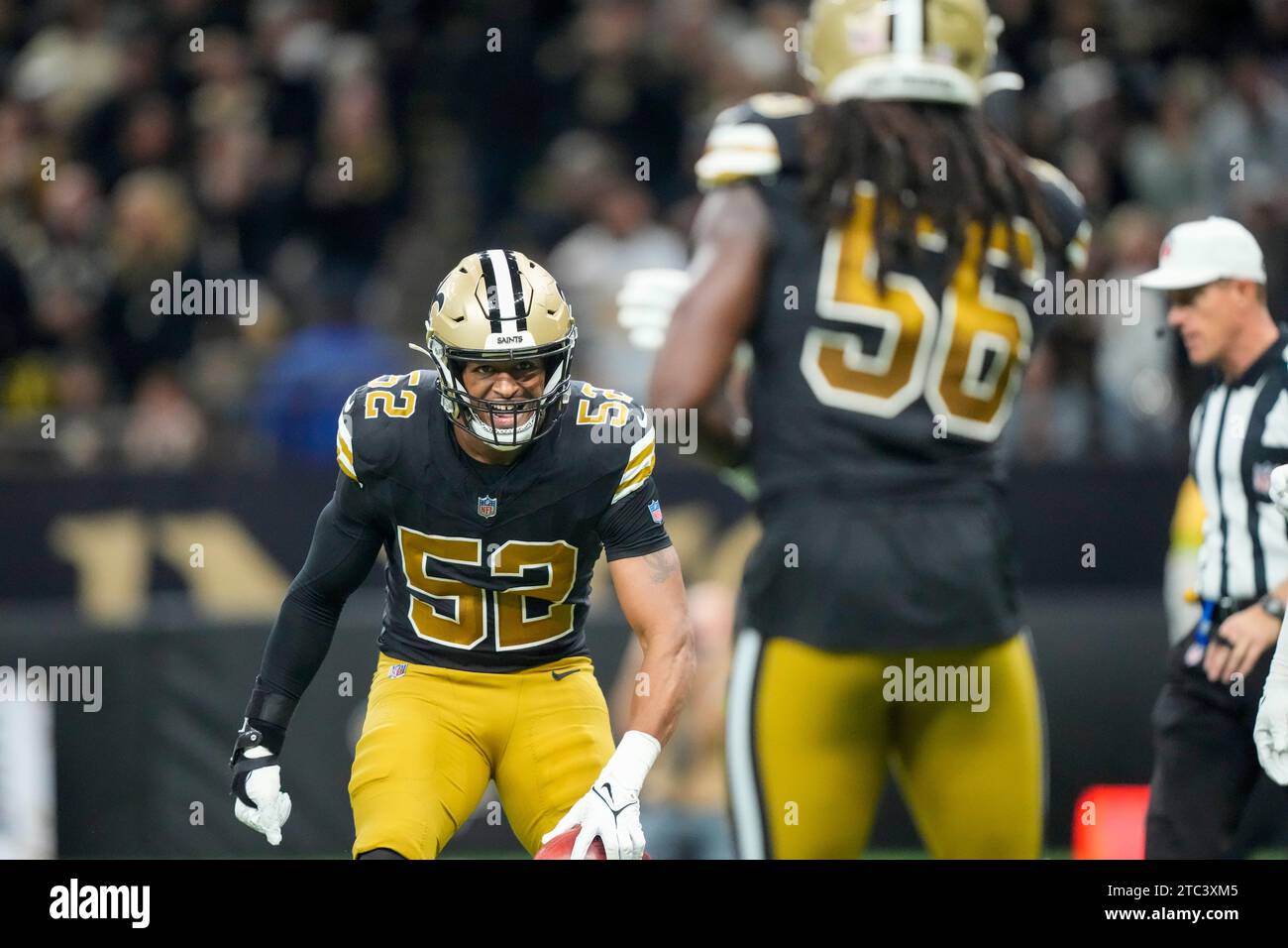 New Orleans Saints linebacker D'Marco Jackson celebrates after scoring ...