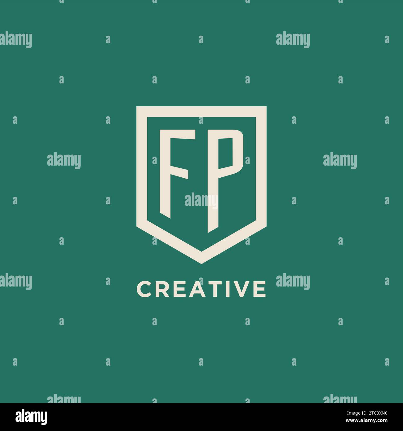 FP initial logo monogram shield geometric shape design vector graphic Stock Vector Image & Art ...