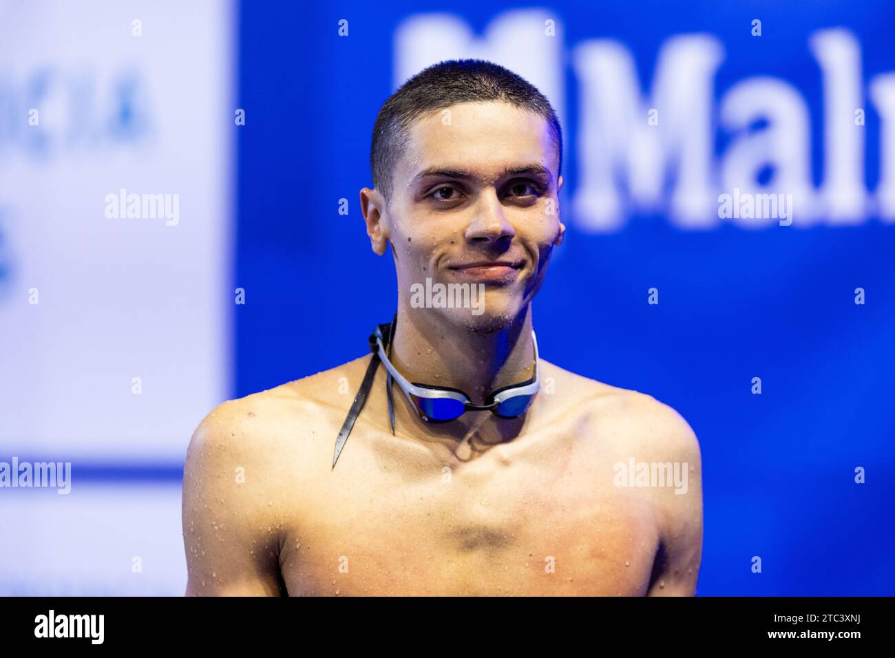 David Popovici of Romania after getting third place during Men's 100m ...