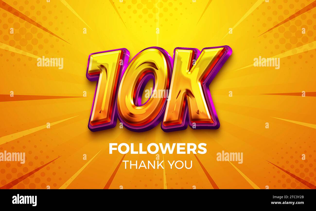 10k followers celebration. Social media poster. Followers thank you ...