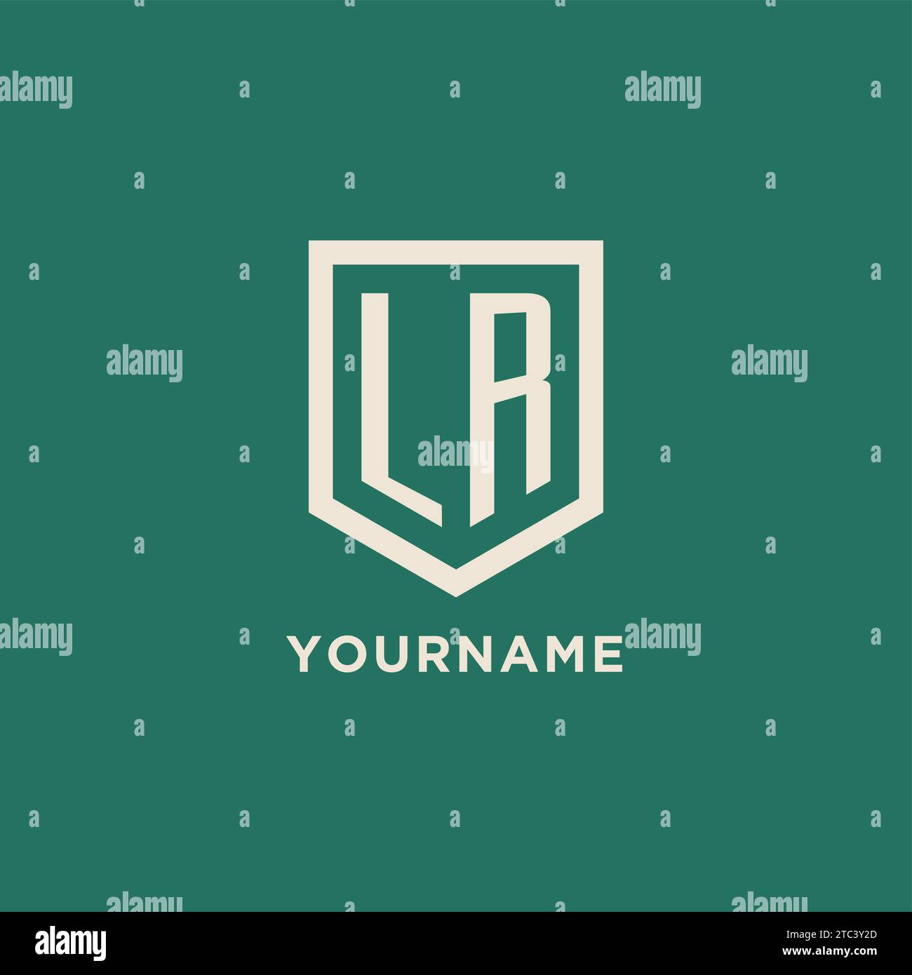 LR initial logo monogram shield geometric shape design vector graphic ...