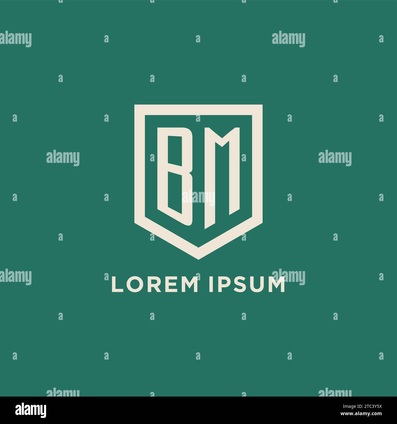 BM initial logo monogram shield geometric shape design vector graphic ...