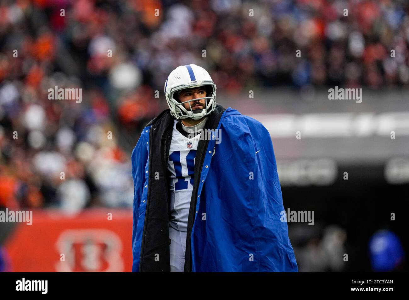 Indianapolis Colts quarterback Gardner Minshew II (10) watches from the sideline in the first ...