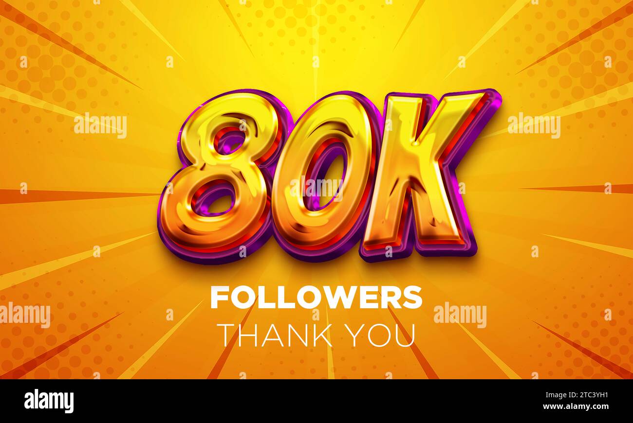 80k followers celebration. Social media poster. Followers thank you ...