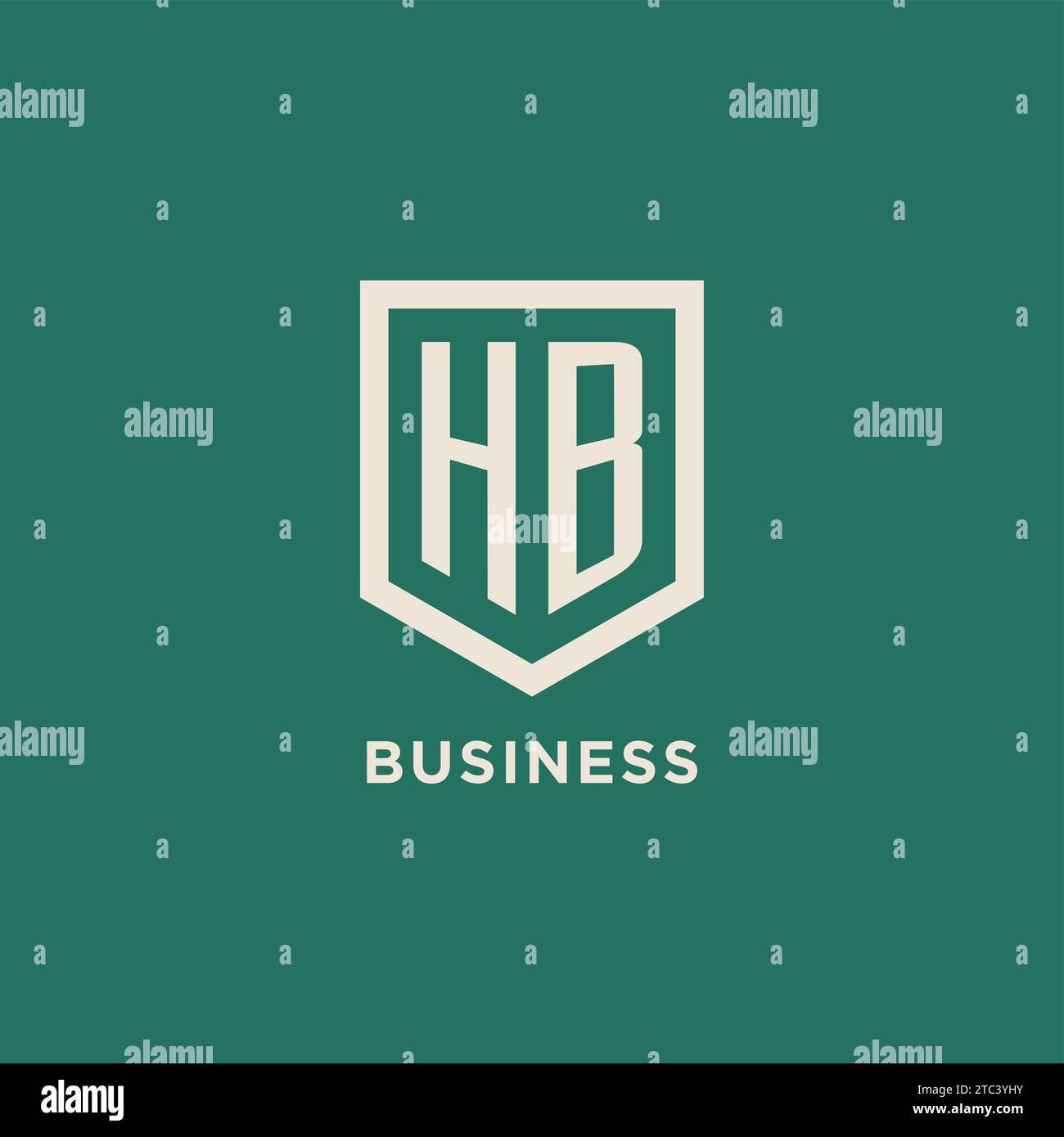 HB initial logo monogram shield geometric shape design vector graphic ...