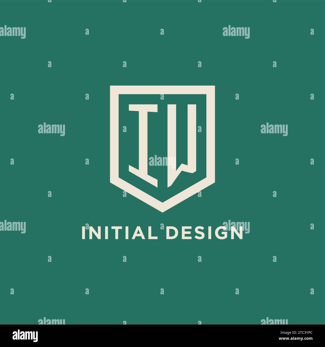 IW initial logo monogram shield geometric shape design vector graphic ...