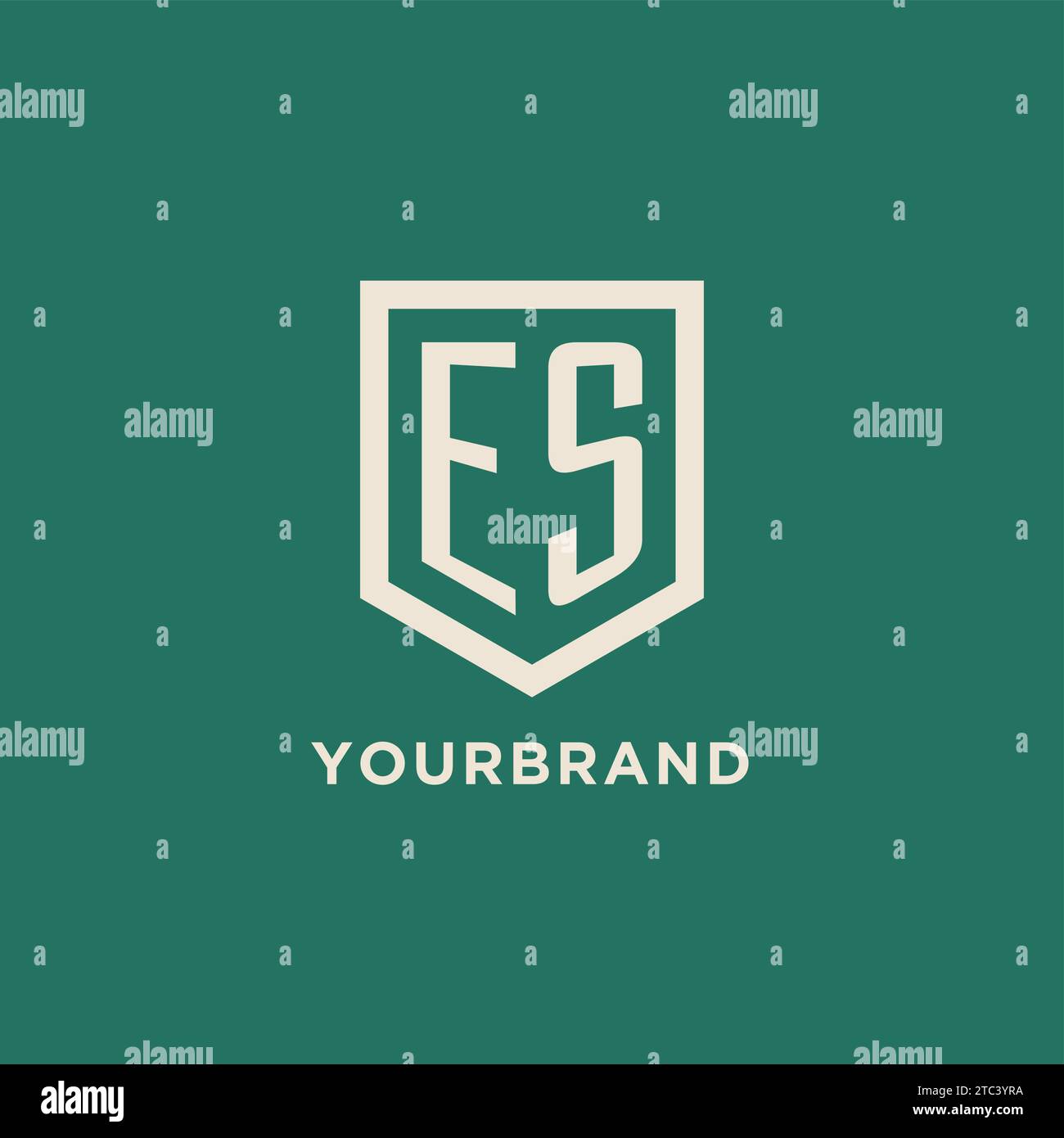 ES initial logo monogram shield geometric shape design vector graphic ...