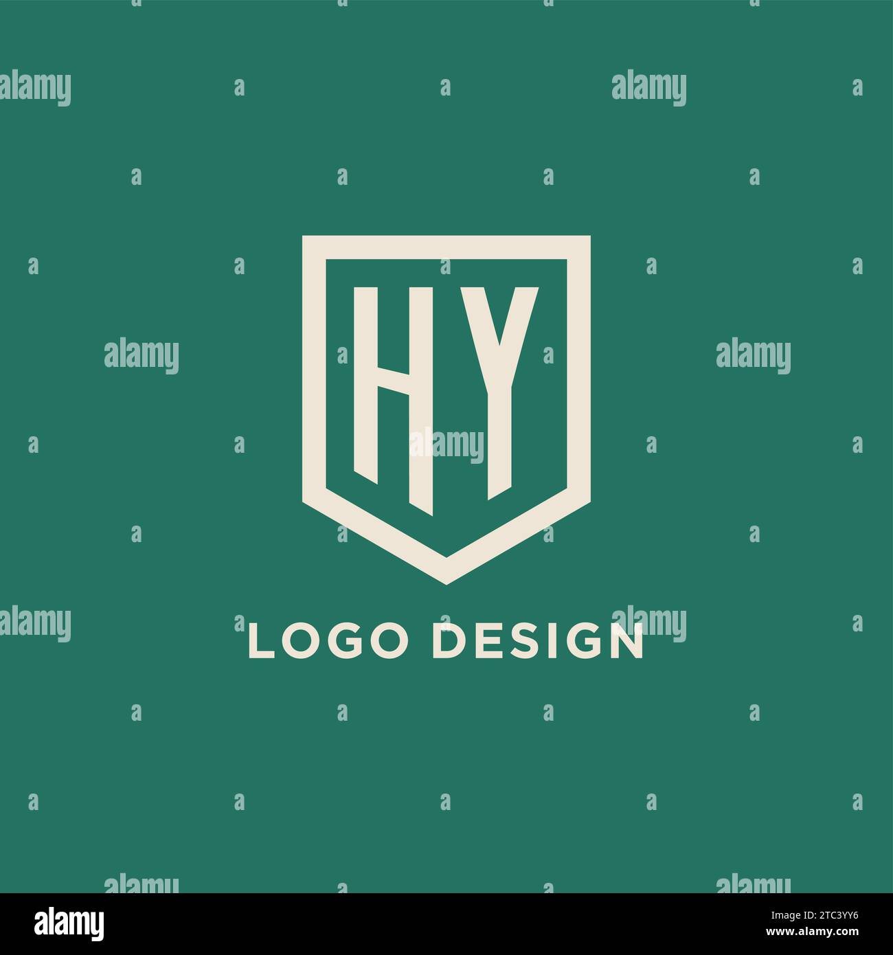 HY initial logo monogram shield geometric shape design vector graphic ...