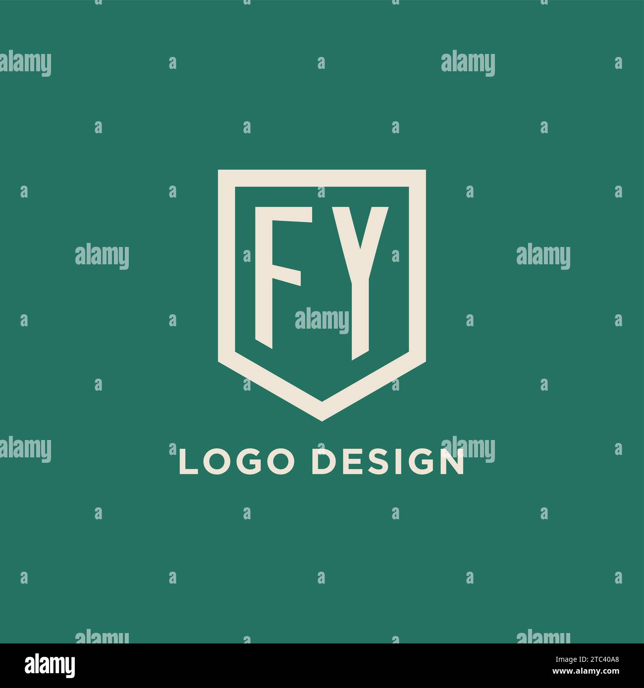 FY initial logo monogram shield geometric shape design vector graphic ...