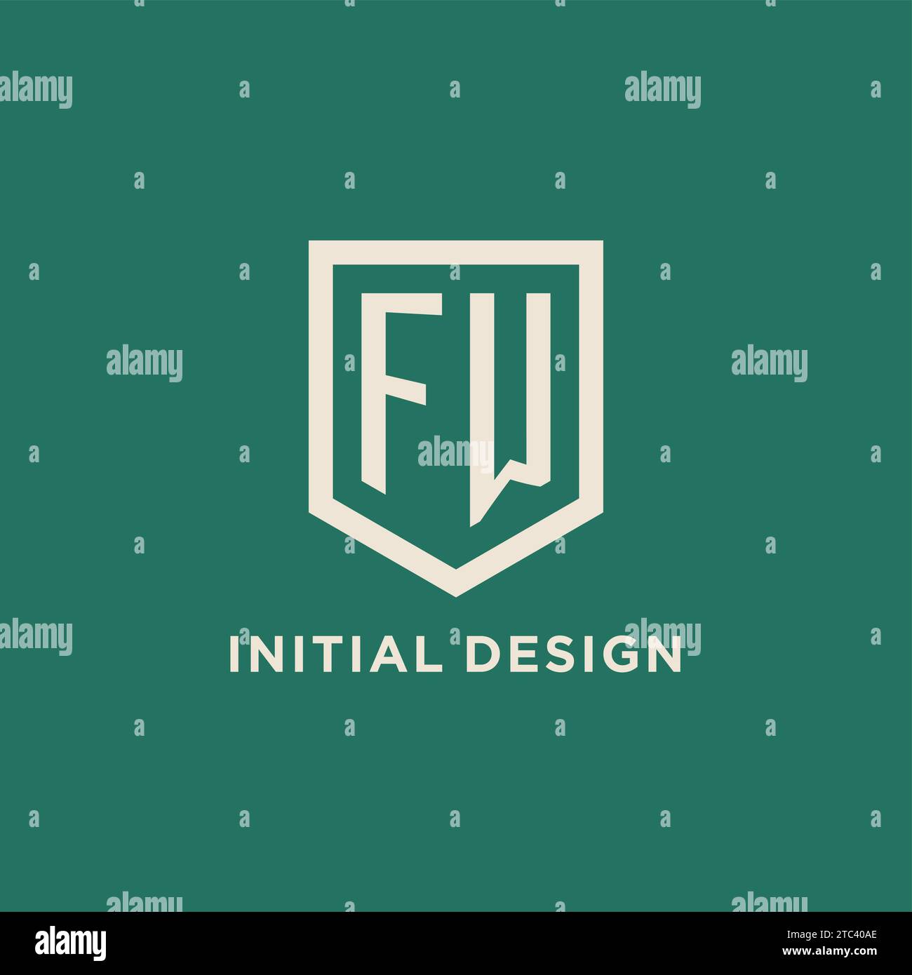 FW initial logo monogram shield geometric shape design vector graphic Stock Vector Image & Art ...