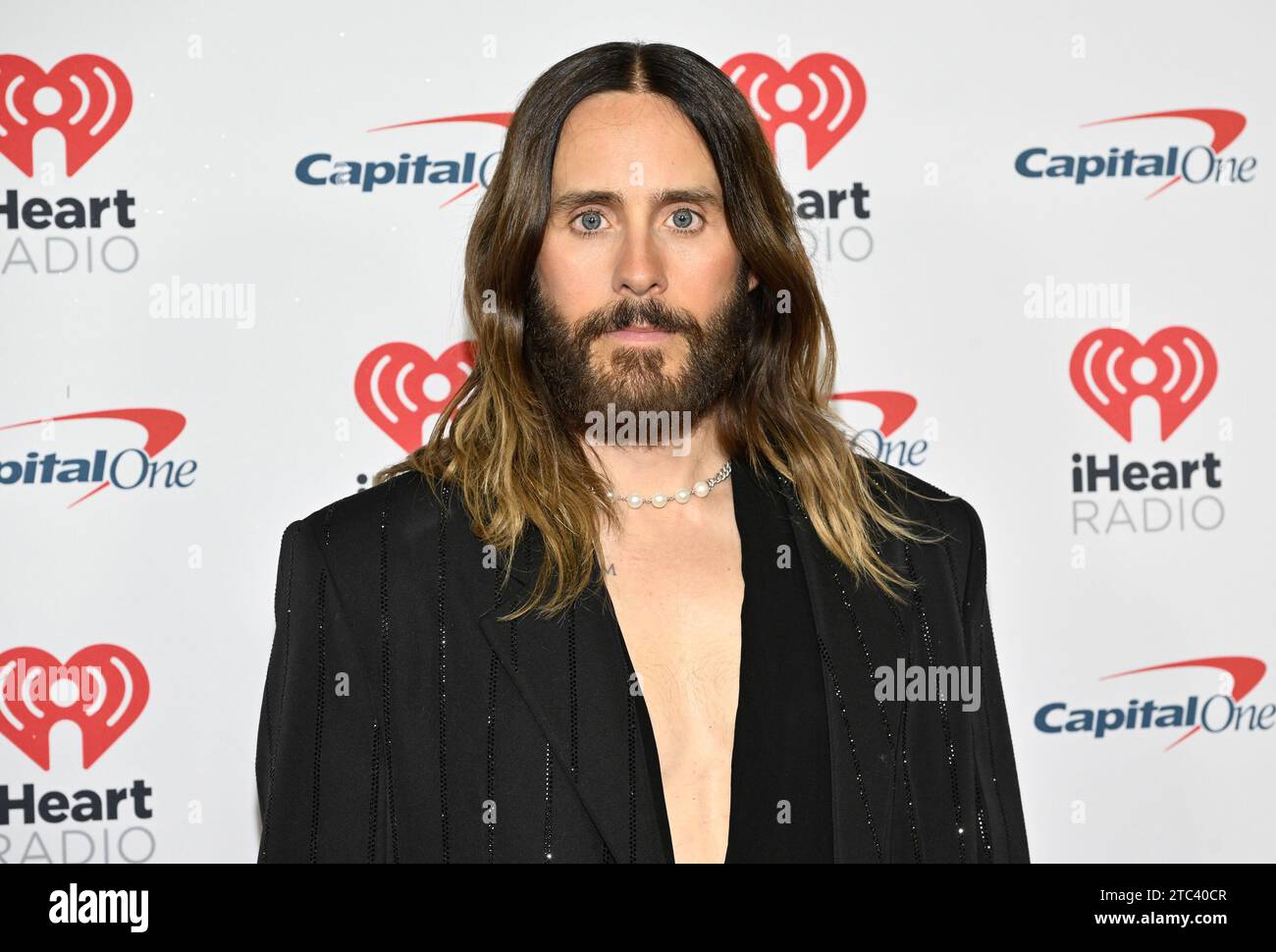 Jared Leto arrives at the iHeartRadio Jingle Ball on Friday, Dec. 8 ...