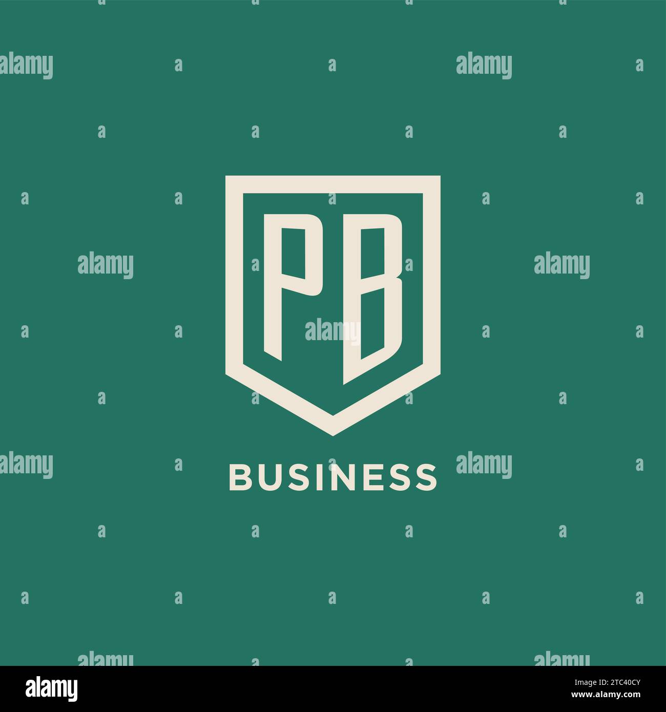 PB initial logo monogram shield geometric shape design vector graphic ...