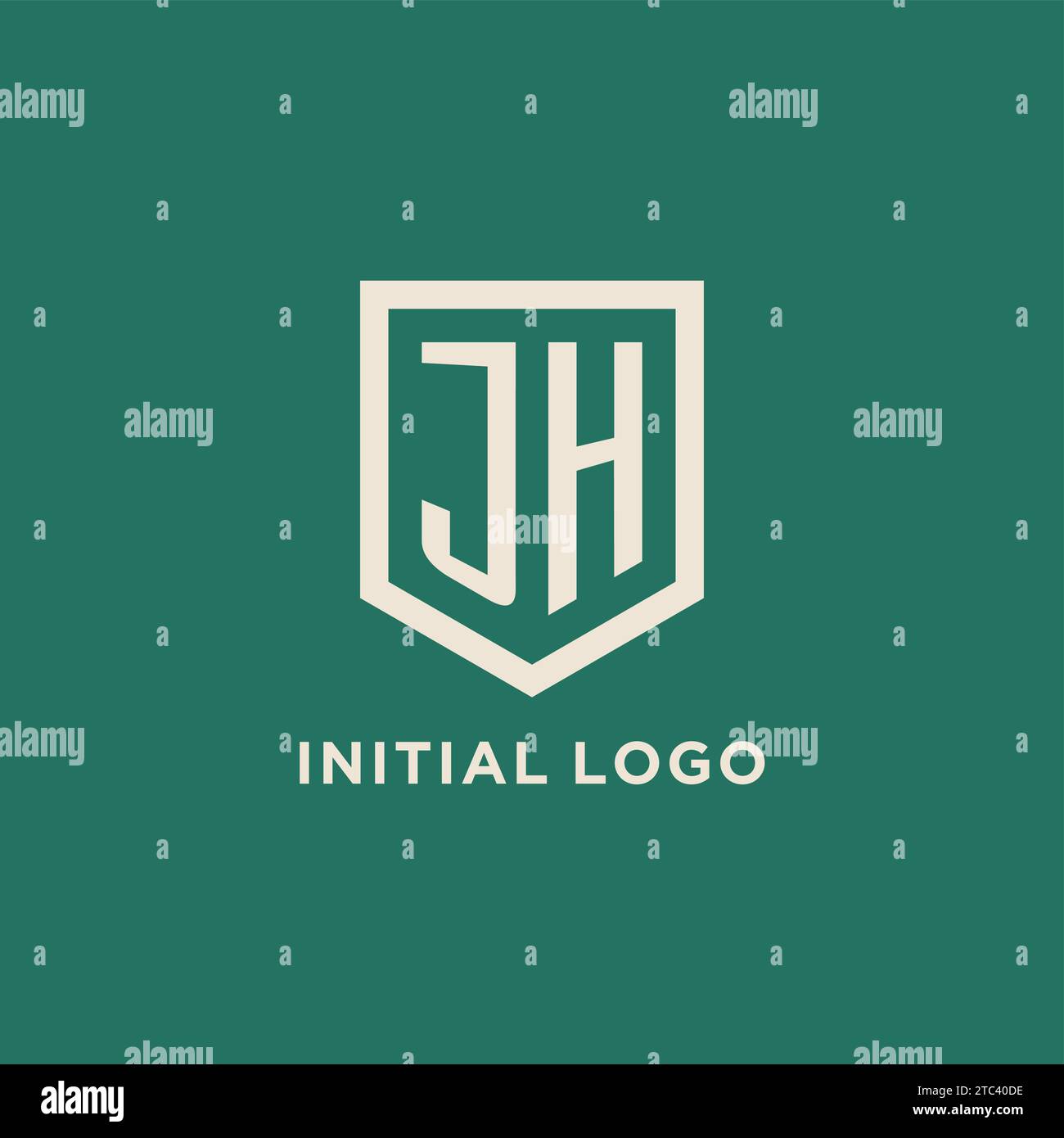 JH initial logo monogram shield geometric shape design vector graphic ...
