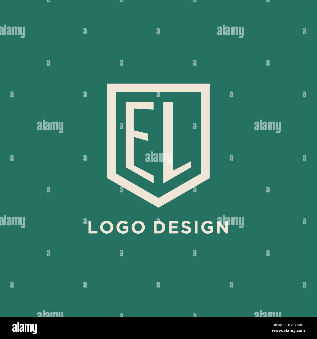 EL initial logo monogram shield geometric shape design vector graphic ...