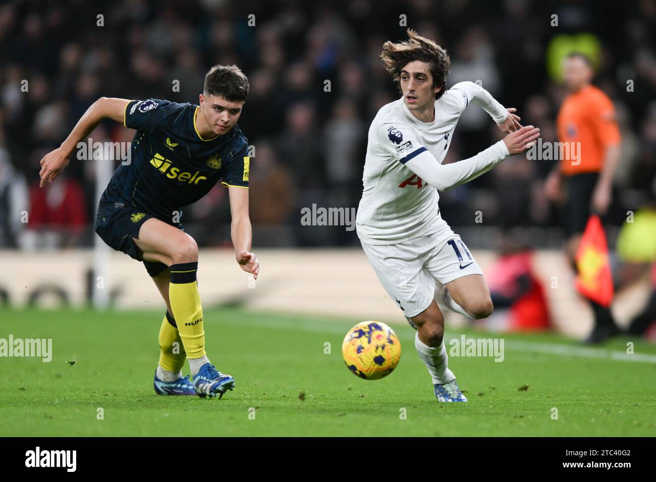 London, England on 10 December 2023. Bryan Gill of Tottenham Hotspur on ...