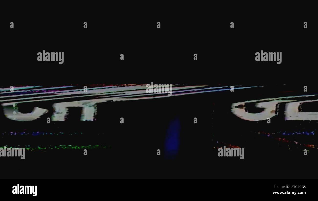 VHS glitch analog distortion letters grain noise Stock Photo - Alamy