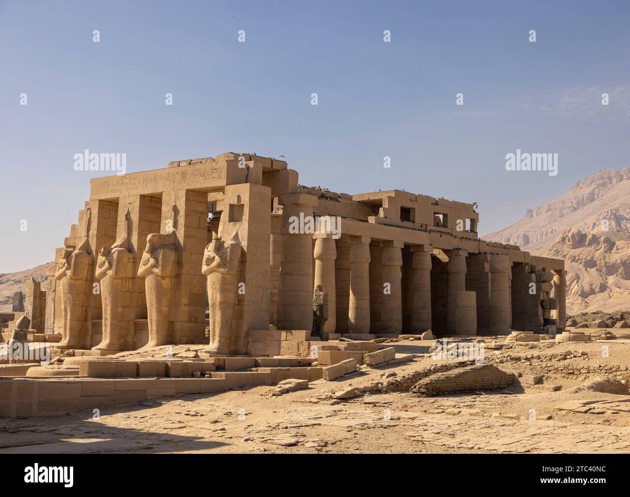 The Ramesseum, the memorial temple (or mortuary temple) of Pharaoh ...