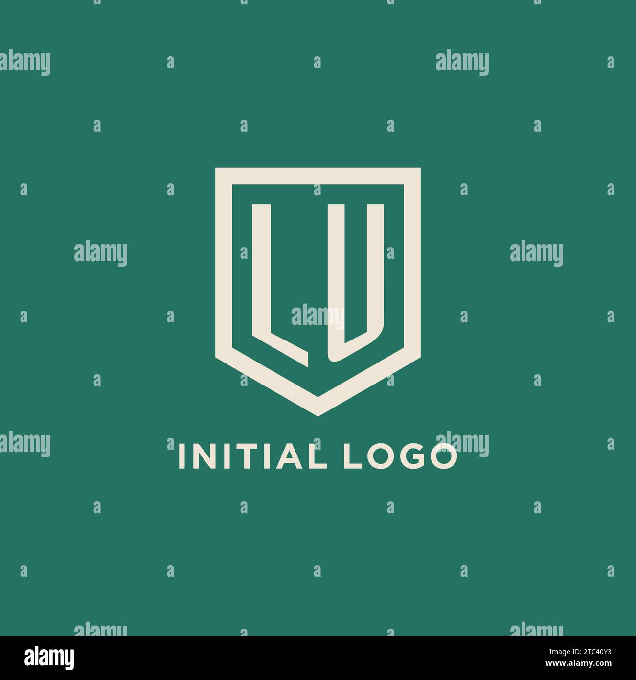 LU initial logo monogram shield geometric shape design vector graphic ...