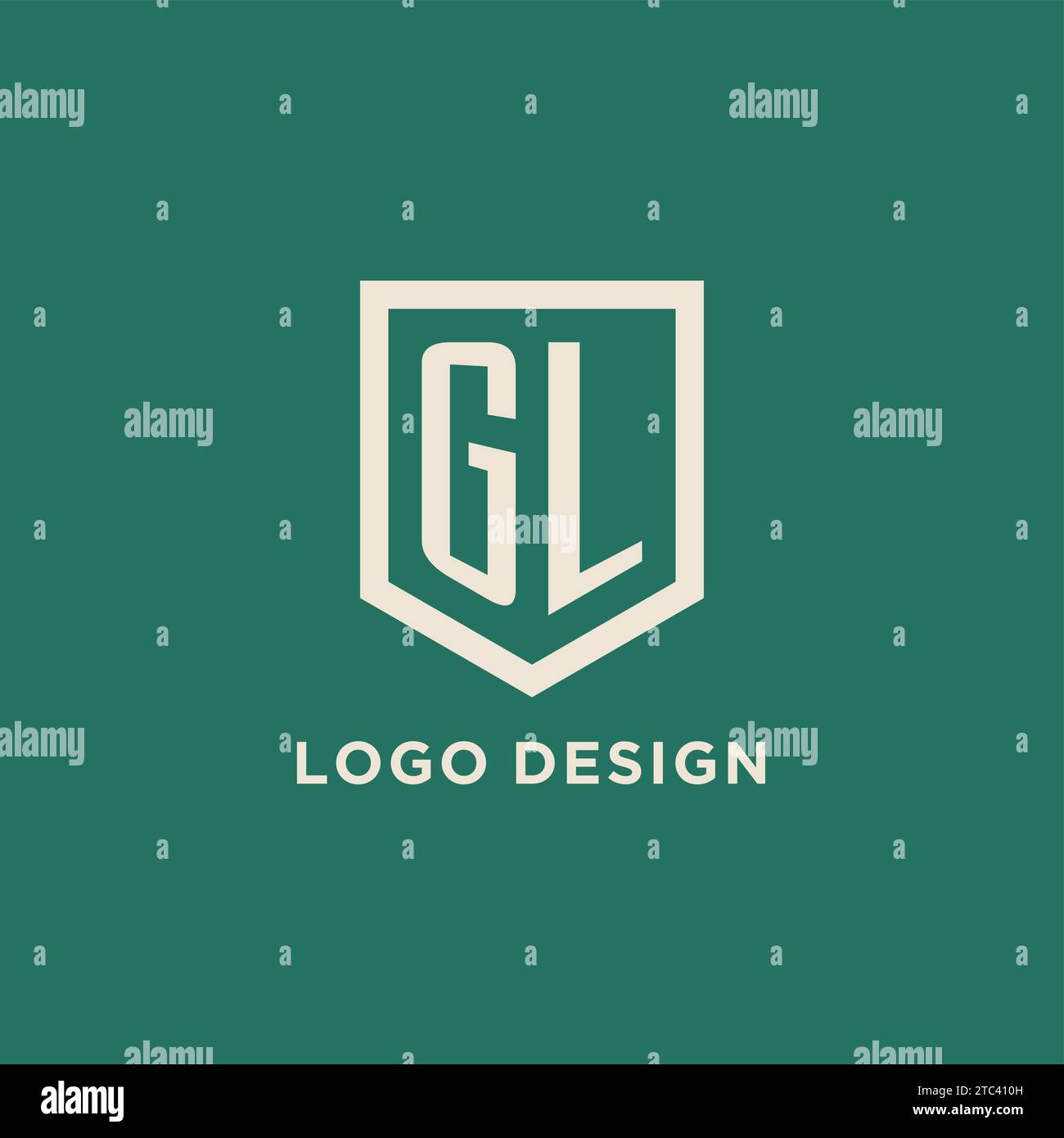 GL initial logo monogram shield geometric shape design vector graphic ...