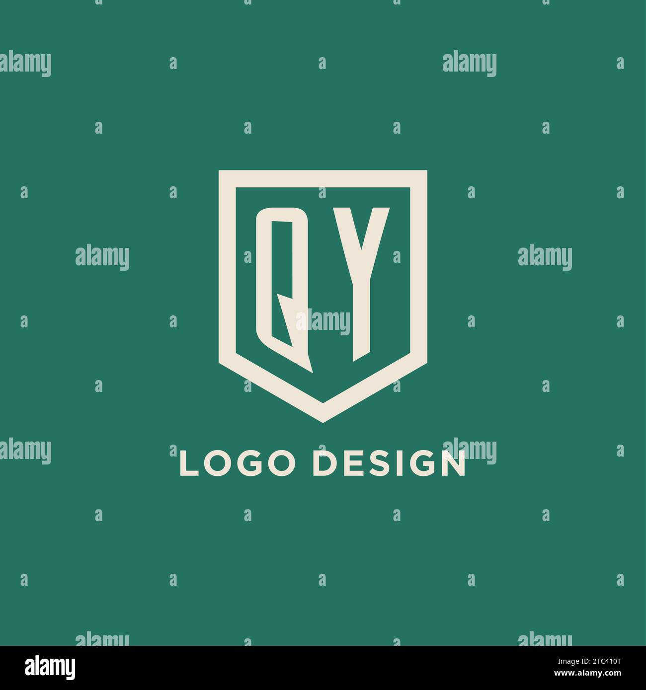 QY initial logo monogram shield geometric shape design vector graphic ...