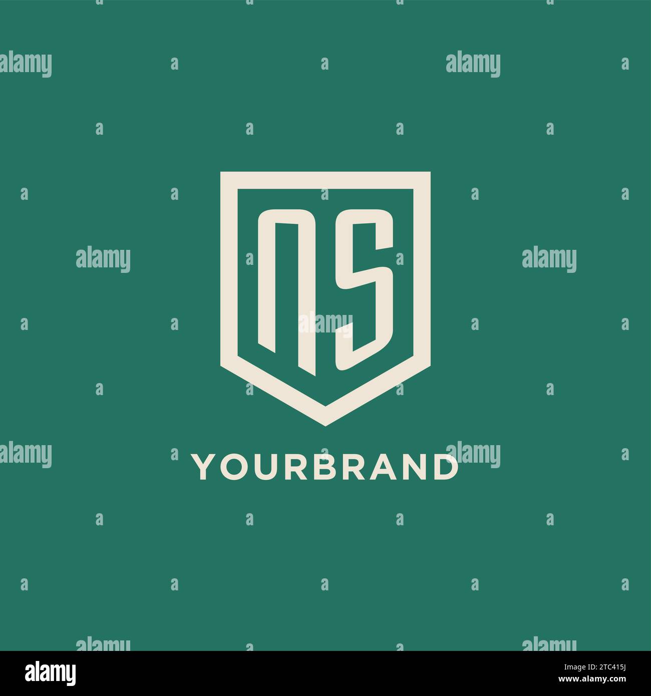NS initial logo monogram shield geometric shape design vector graphic ...